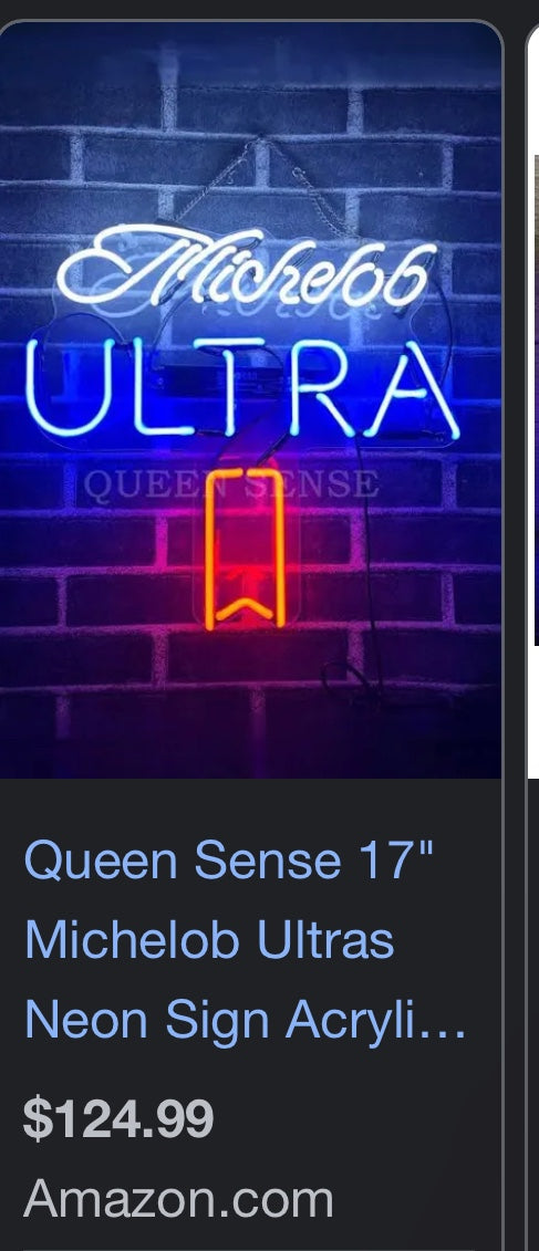 $100 / Ultra Neon Sign / Great for Man Cave / Football Game / Frat Hou ...